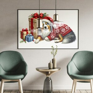 Christmas Cute Dog Watercolor Clipart, Christmas Puppy, Festive Puppy ...
