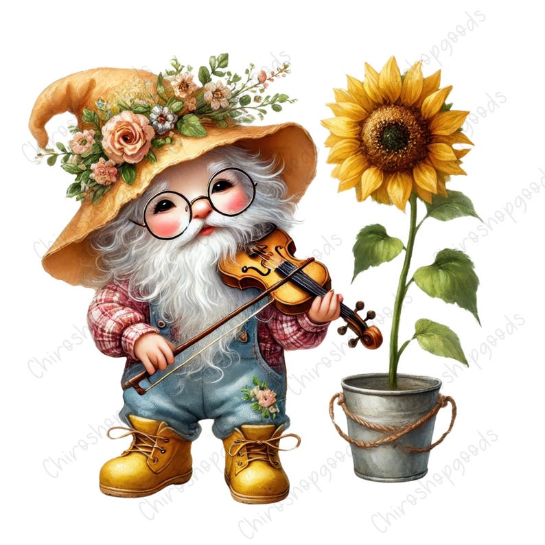 Sunflower Gnome Clipart: Watercolor Yellow Truck PNG (digital Download ...