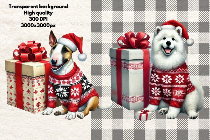 Christmas Cute Dog Watercolor Clipart, Christmas Puppy, Festive Puppy ...