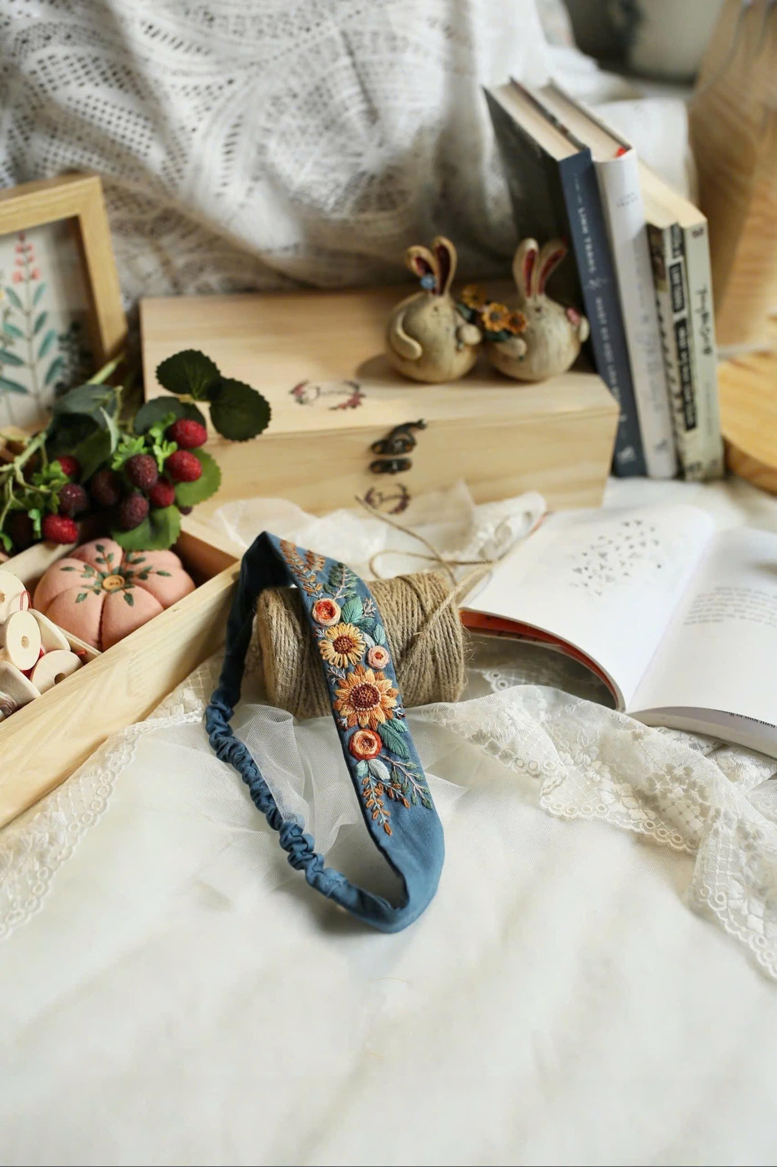 Beautiful Floral Embroidered Headband. High Quality Handmade Headband ...