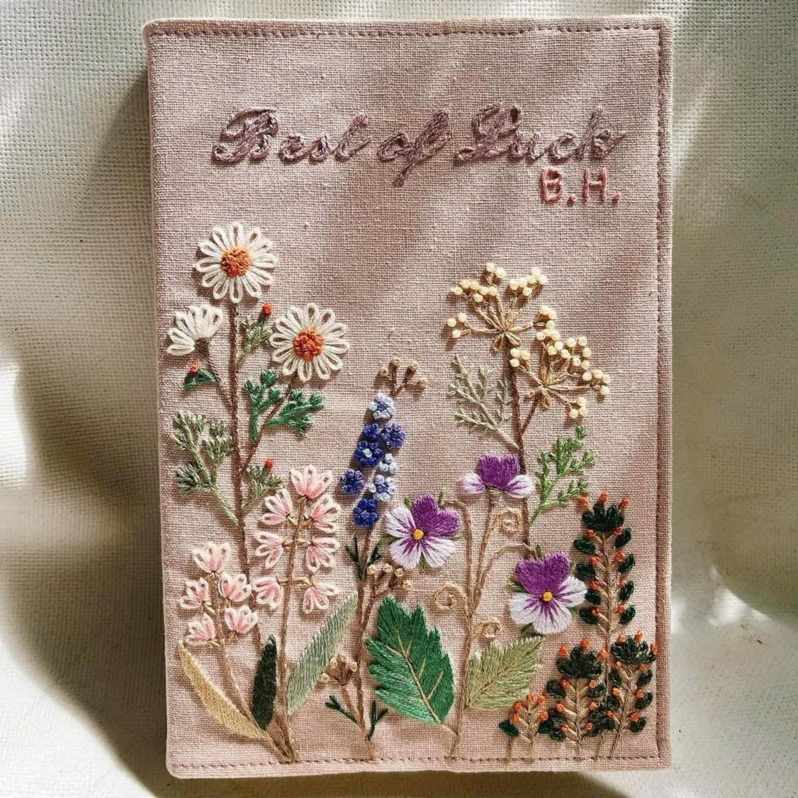 Beautiful Floral Embroidered Notebook. Meticulously Hand-embroidered ...