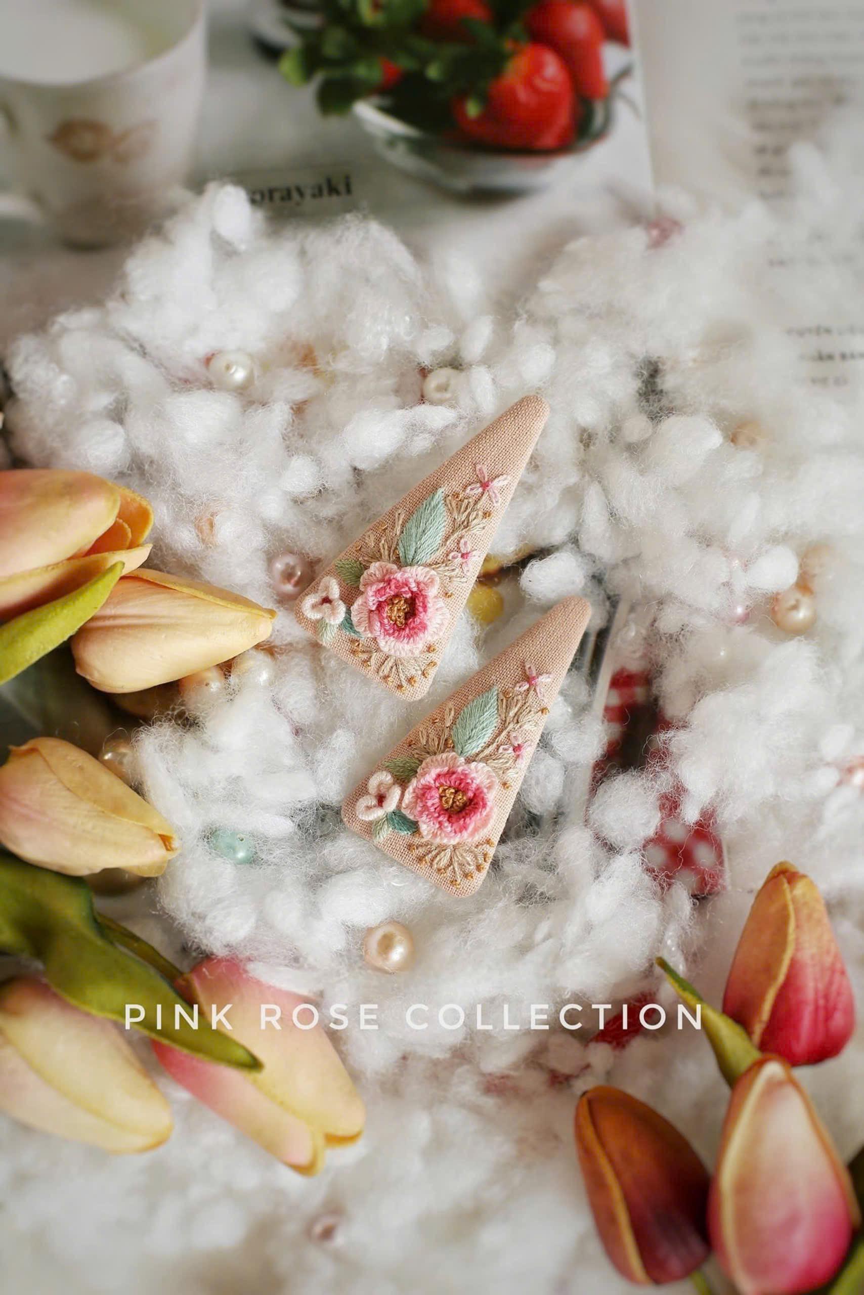 Unique Hand-embroidered Gift Set. Hand-embroidered Rose Accessory Gift ...