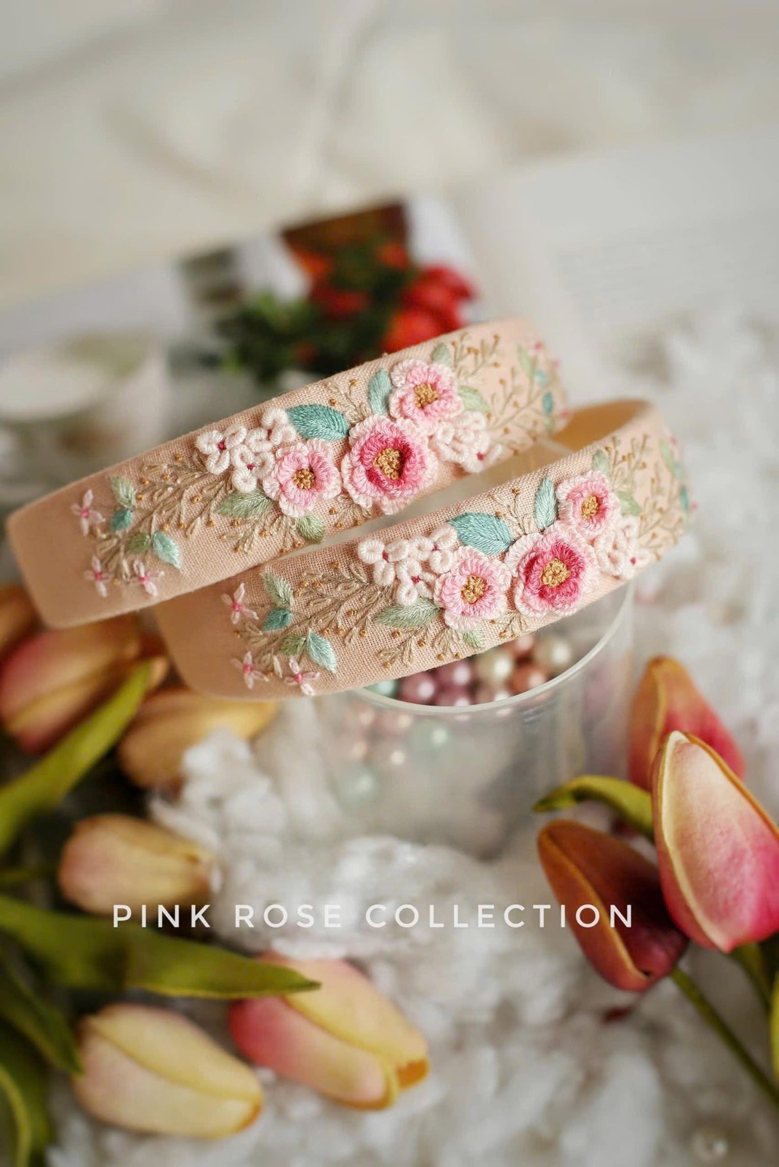 Unique Hand-embroidered Gift Set. Hand-embroidered Rose Accessory Gift ...