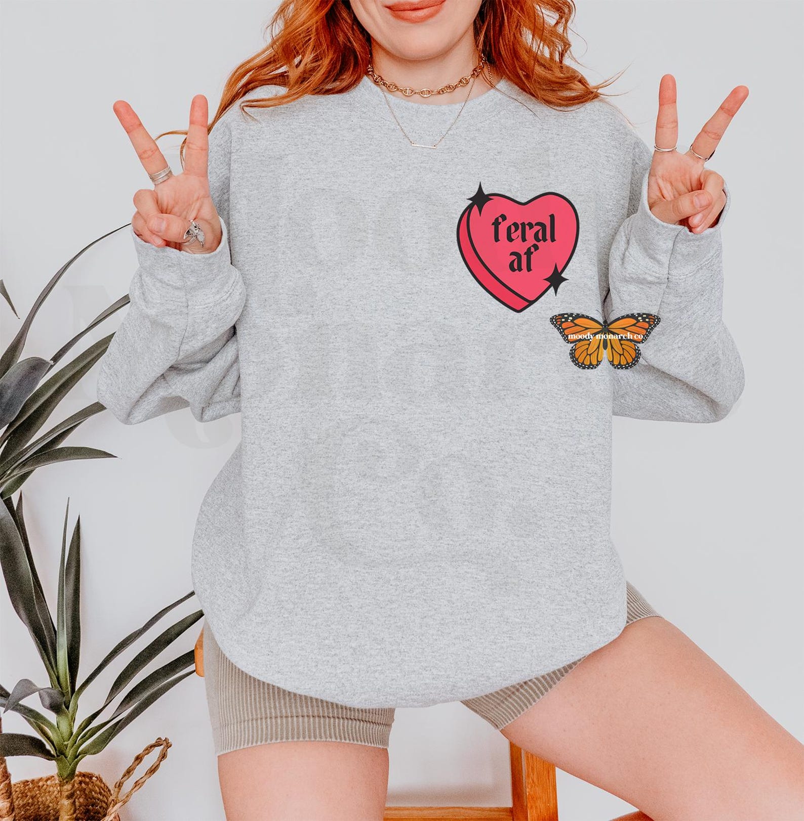 Valentine's Day Feral AF Sweatshirt, Candy Heart Crewneck, Valentine's ...