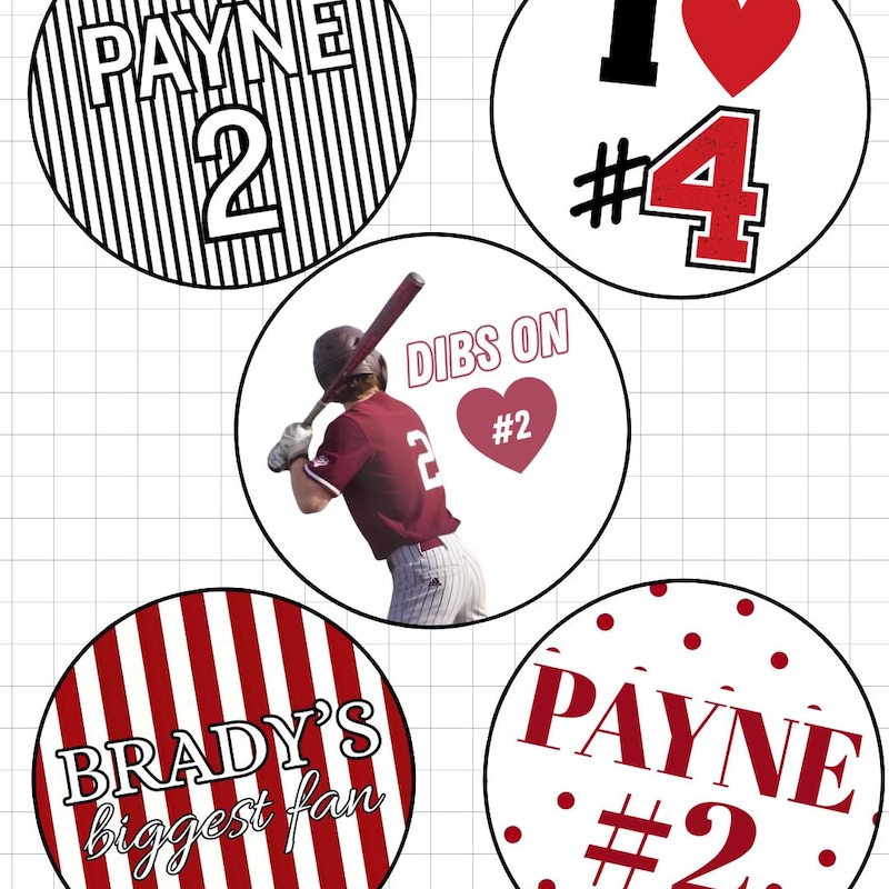 Baseball Custom Buttons - Etsy