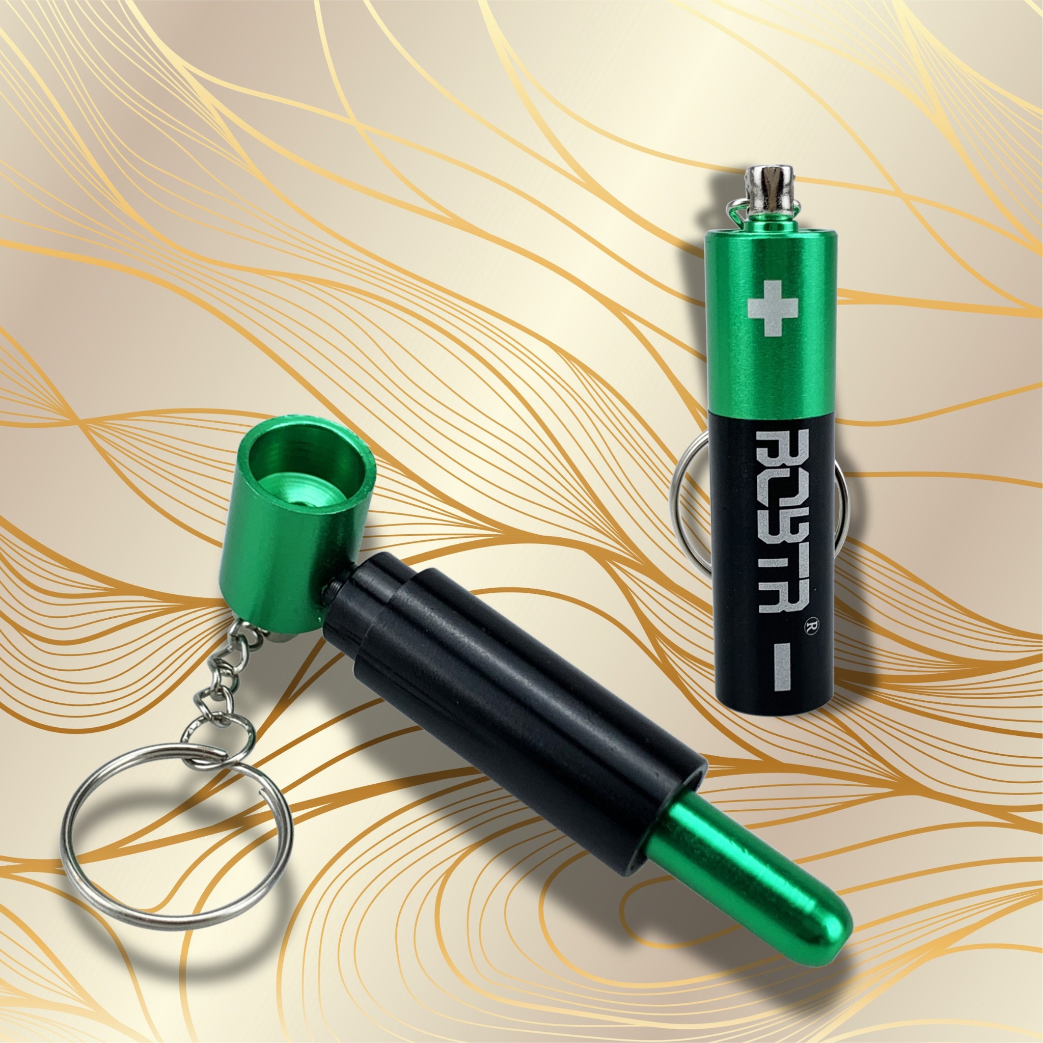 Battery Shaped Smoking Pipe Keychain Aluminum Design in 6 Colors ...