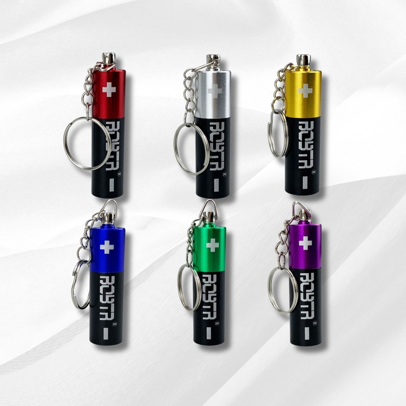 Battery Shaped Smoking Pipe Keychain Aluminum Design in 6 Colors ...