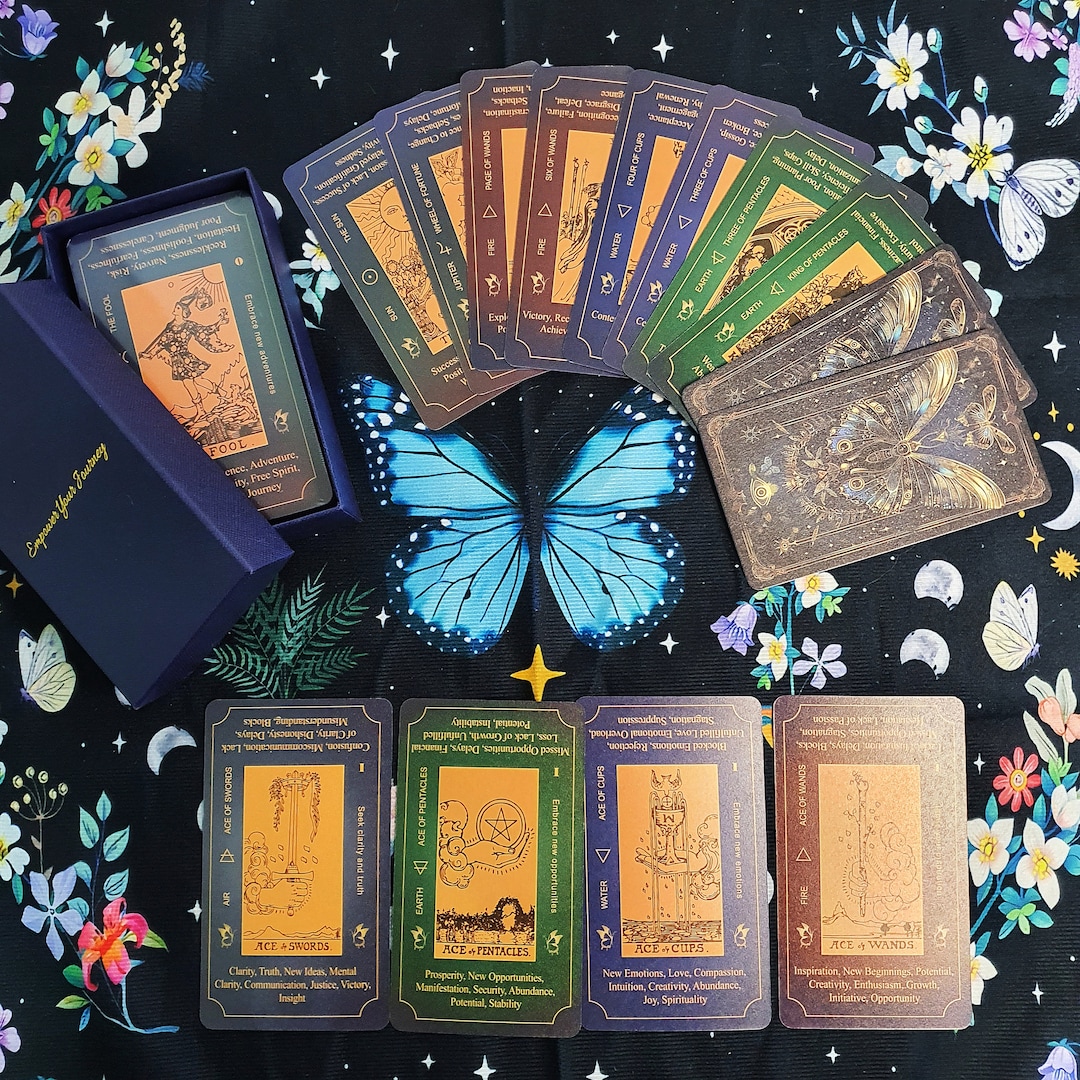 Spiritual Butterfly Tarot Deck With Keywords Tarot Stickers for Tarot ...