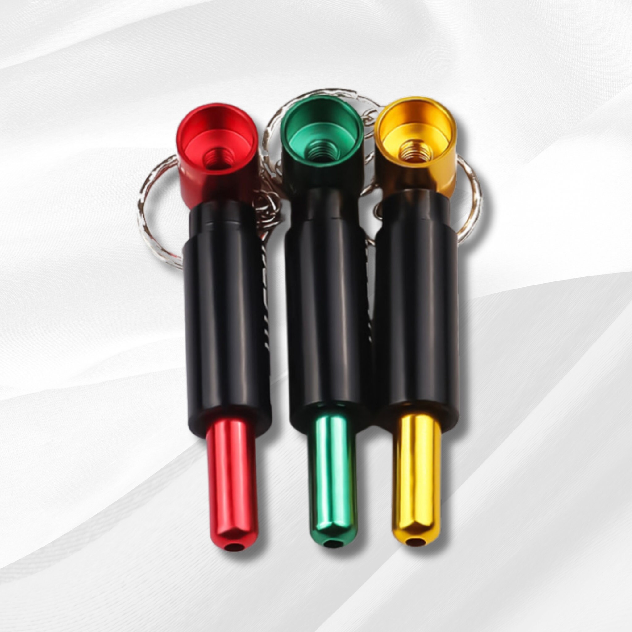 Battery Shaped Smoking Pipe Keychain Aluminum Design in 6 Colors ...