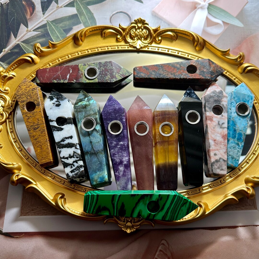 Handcrafted Crystal Smoking Pipe - Choose From Over 30 Gemstones | 4-4. ...