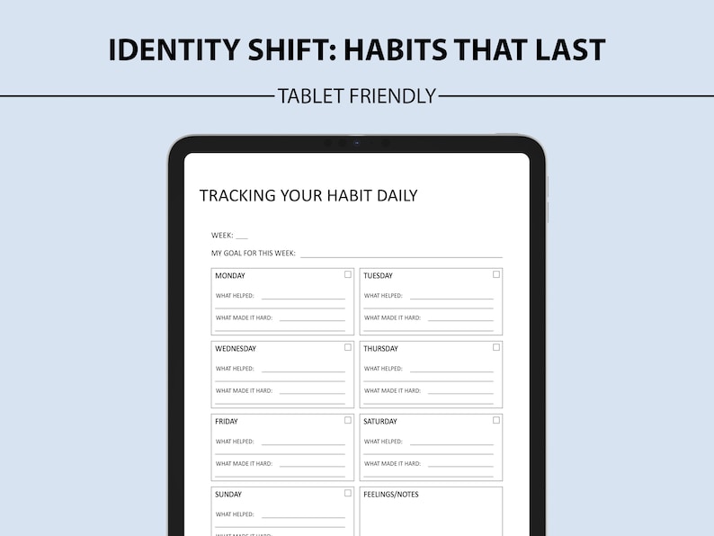 Atomic Inspired Habits Identity Shift Worksheet | Build Lasting Habits ...
