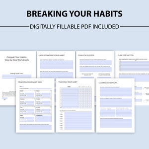 Break Bad Habits Printable Worksheet Understand & Overcome Negative ...