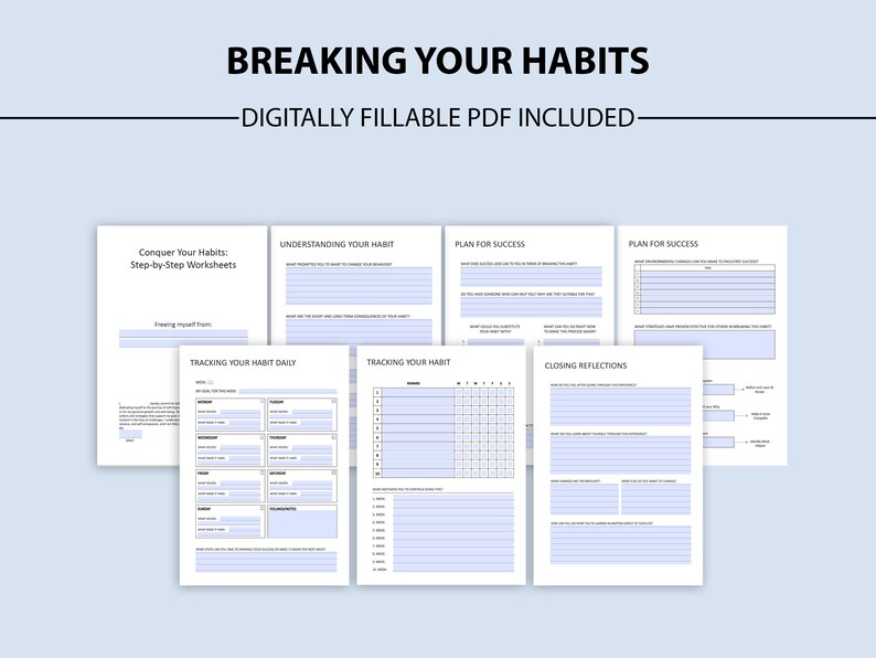 Break Bad Habits Printable Worksheet | Understand & Overcome Negative ...