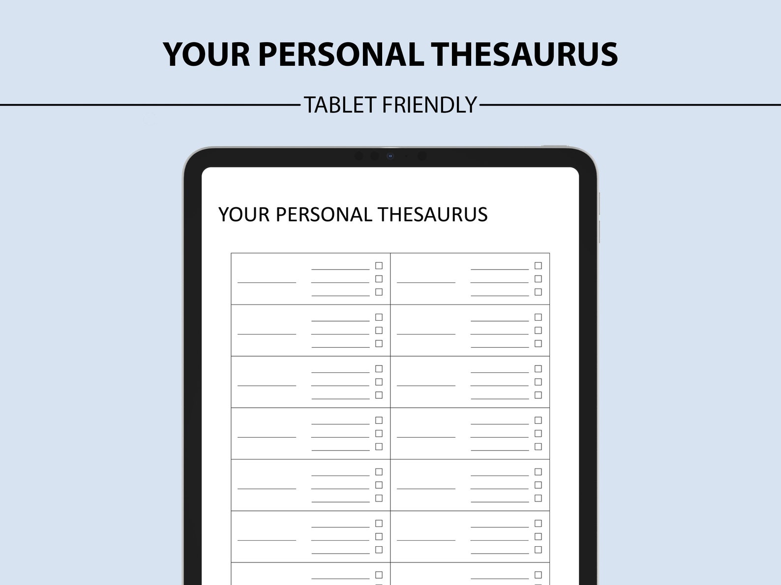 Personal Thesaurus Template: Printable Vocabulary Builder (digital ...