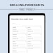 Break Bad Habits Printable Worksheet | Understand & Overcome Negative ...