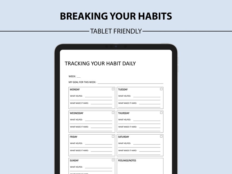 Break Bad Habits Printable Worksheet | Understand & Overcome Negative ...