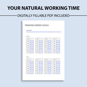 Daily Energy Cycle Worksheet | Discover Your Natural Energy Rhythms ...