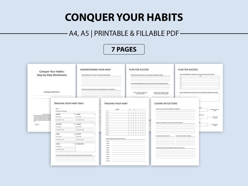 Break Bad Habits Printable Worksheet | Understand & Overcome Negative ...