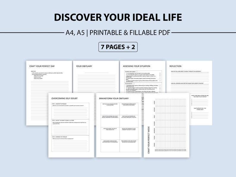 Printable Ideal Life Planning Worksheet Realistic Guide to Planning ...