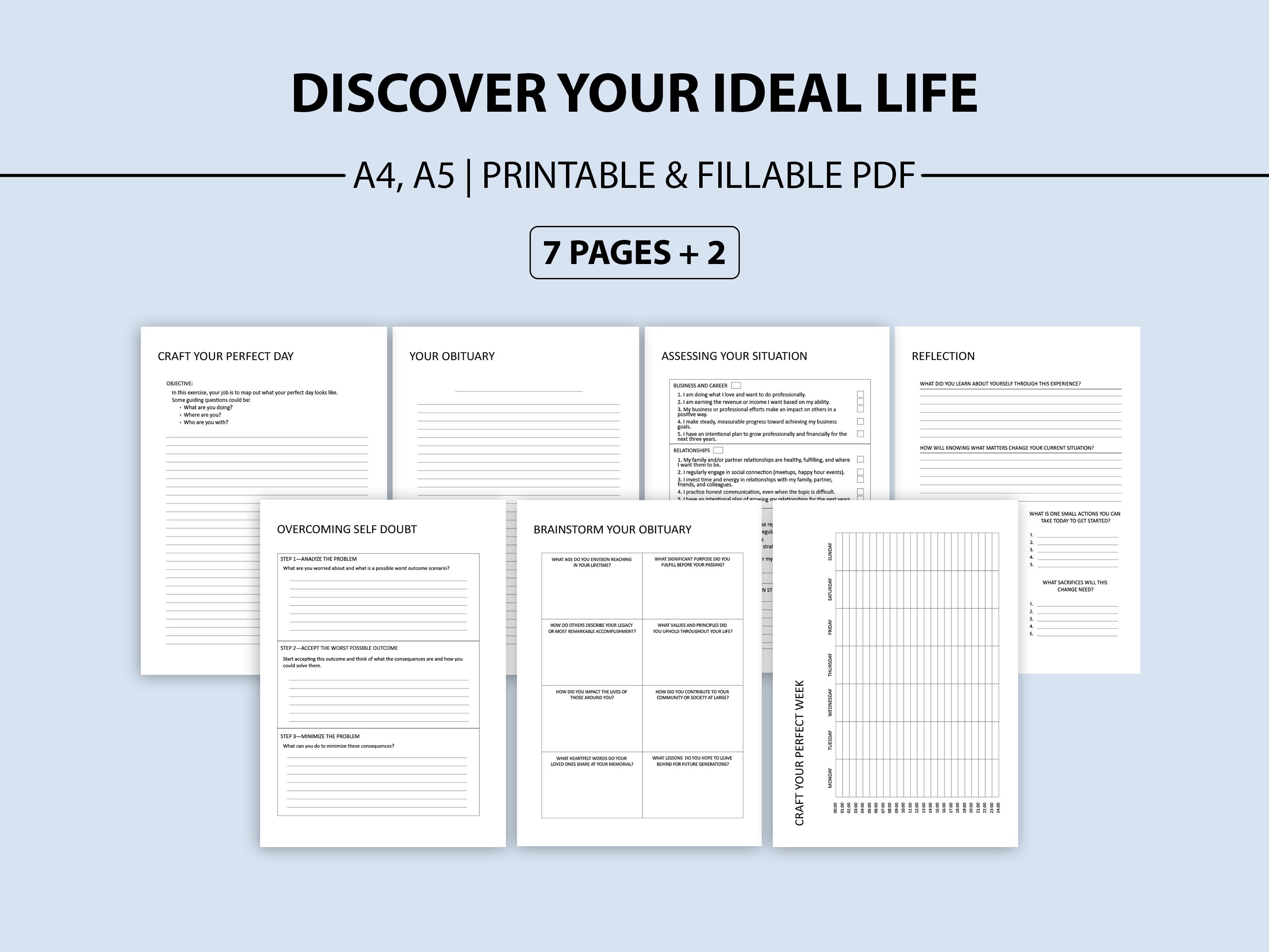 Printable Ideal Life Planning Worksheet - Realistic Guide to Planning ...