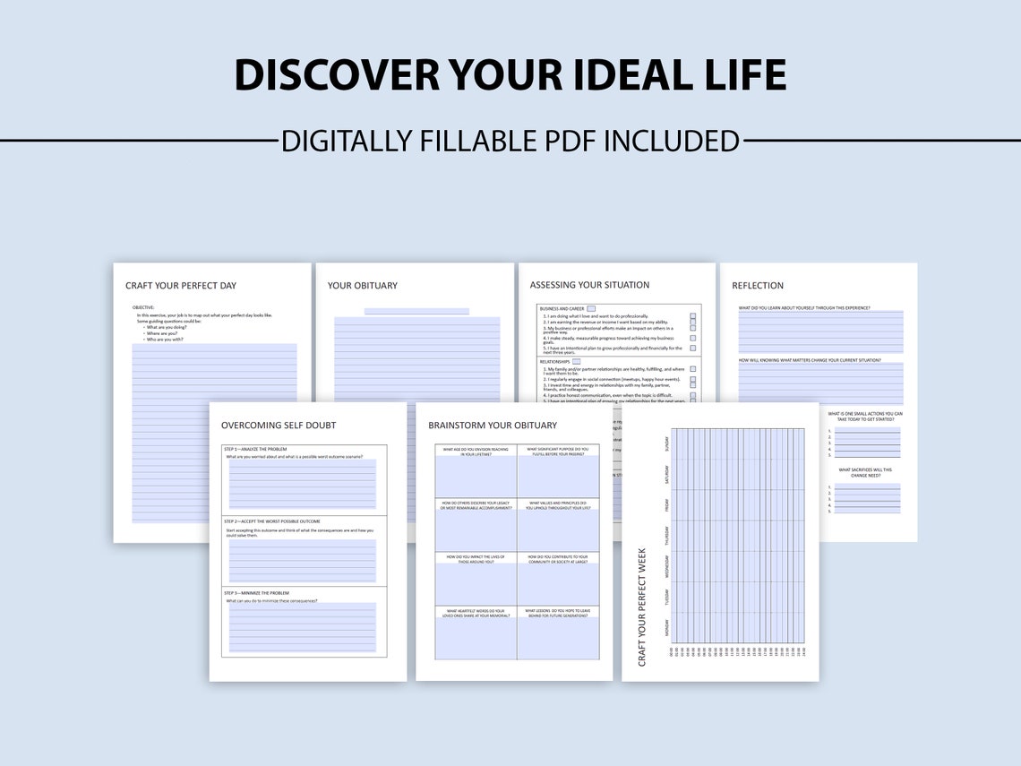 Printable Ideal Life Planning Worksheet - Realistic Guide to Planning ...