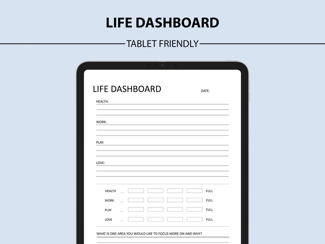 Designing Your Life Dashboard, Life Design, Health Love Work Play ...