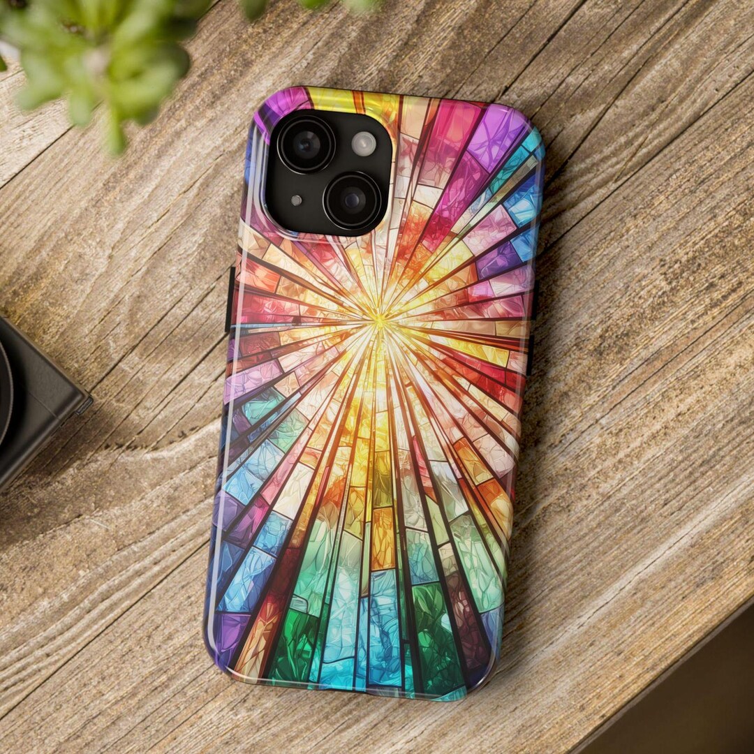 Starburst Rainbow Phone Case, Mosaic Phone Case, Stained Glass Case ...
