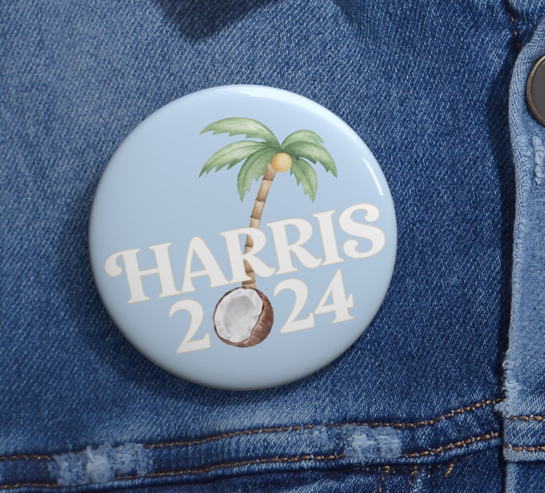 Kamala Harris Coconut Tree Pin, Political Campaign Button,presidential ...