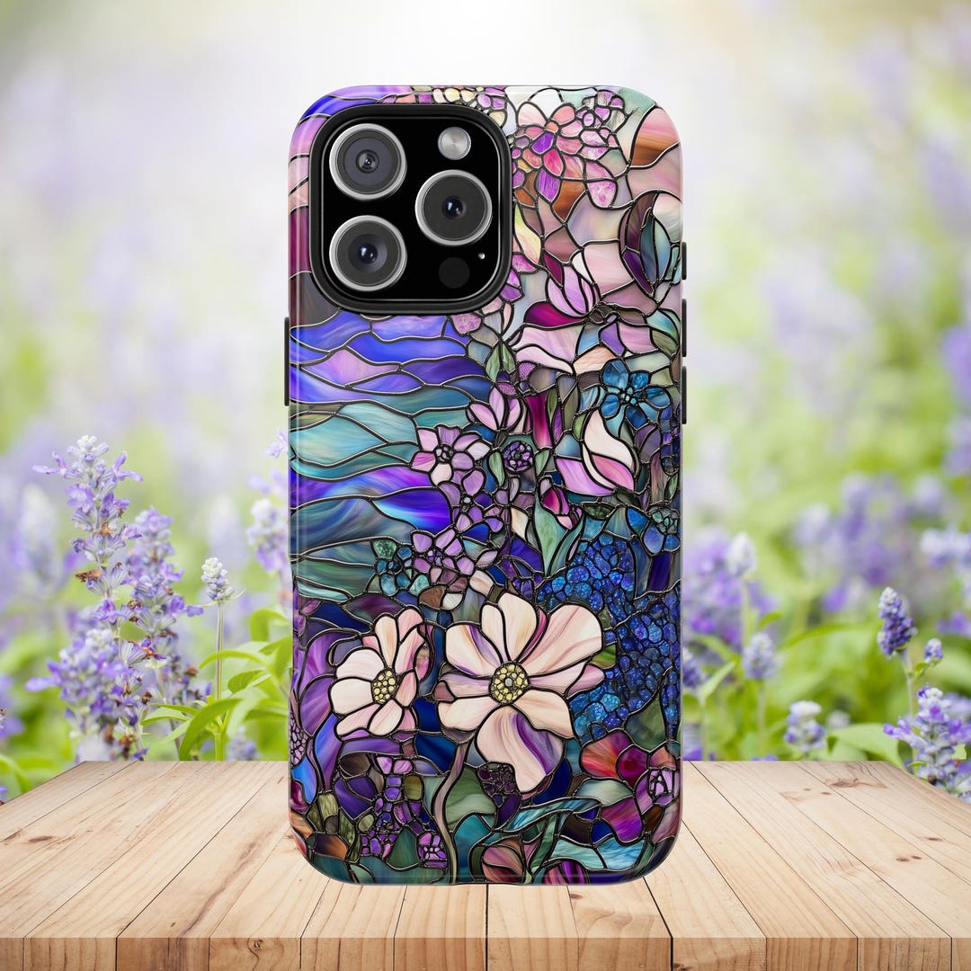 Stained Glass Enchanted Forest Phone Case, Mosaic Phone Case, Mythical ...