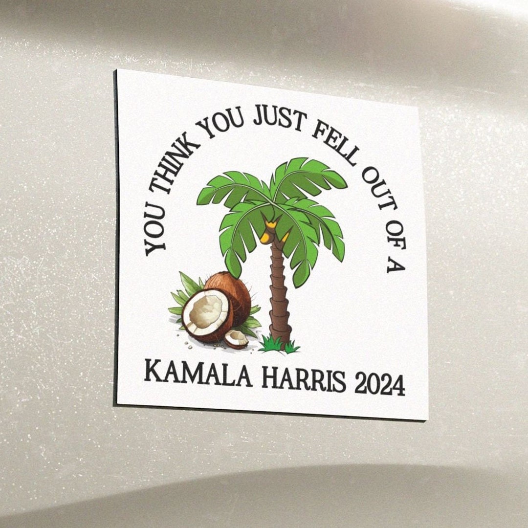 Kamala Harris Coconut Tree Bumper Sticker, Bumper Sticker, Election ...