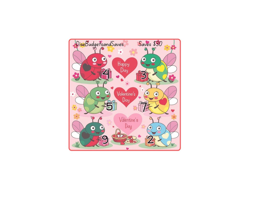 Ladybug Valentine's Day Scratch off Saving Challenge - Etsy
