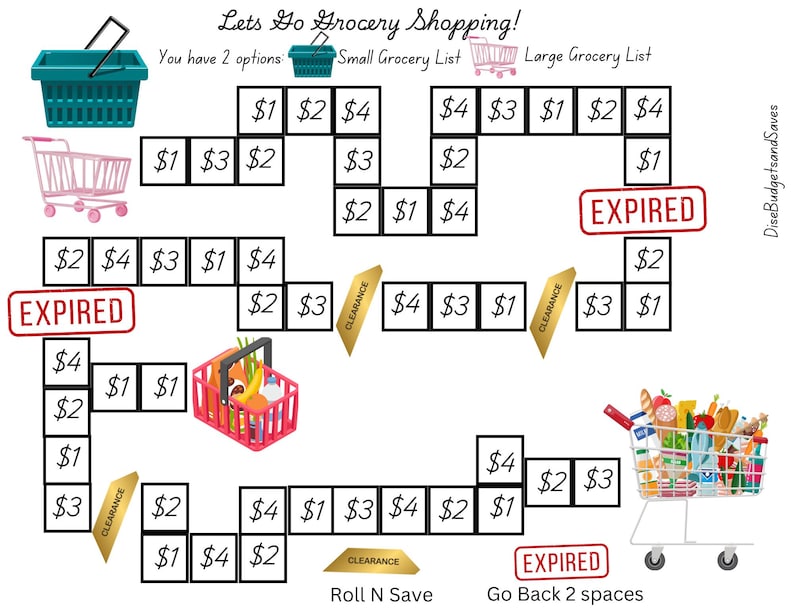 Lets Go Grocery Shopping Game - Etsy