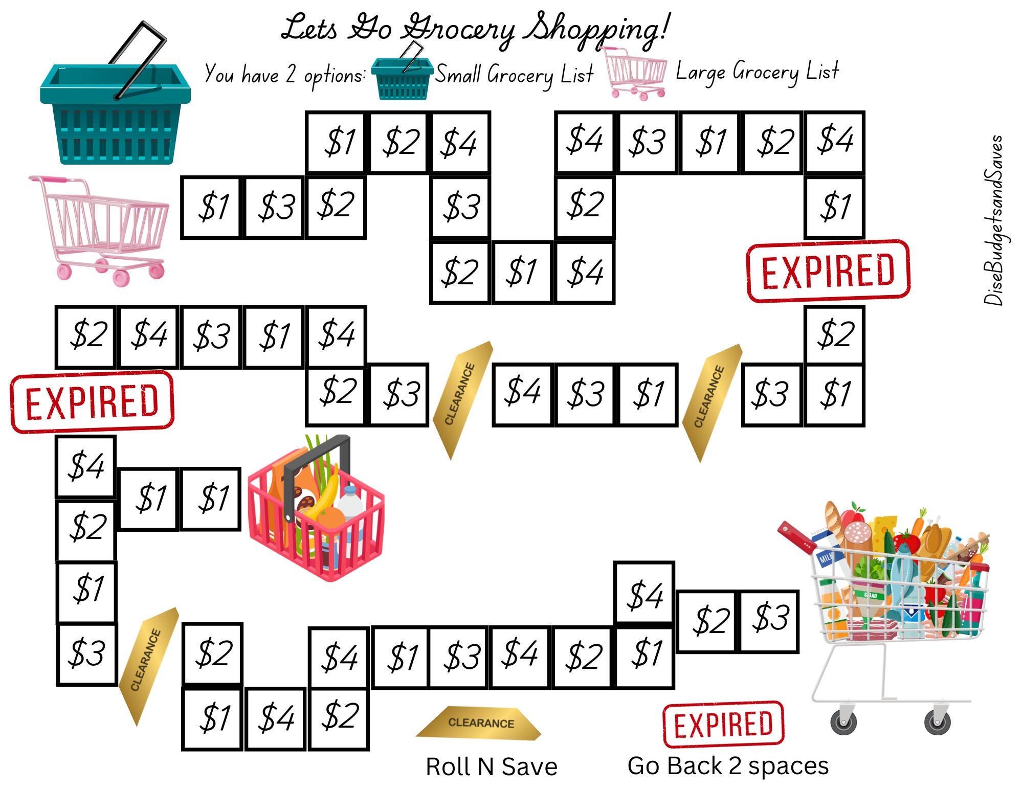 Lets Go Grocery Shopping Game - Etsy