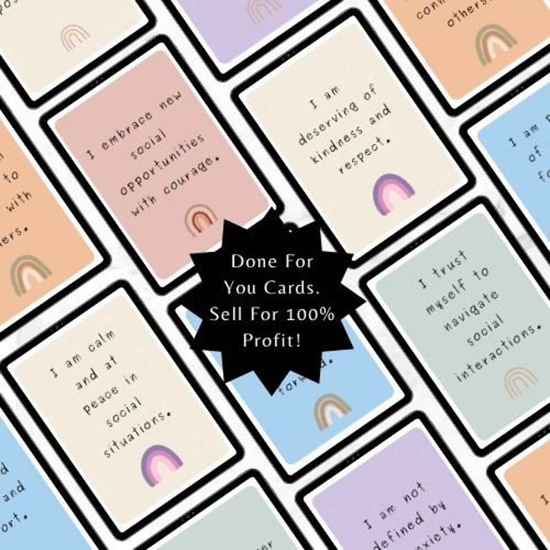 Social Anxiety Affirmation Cards, Self Esteem, Positive Quote Flash ...