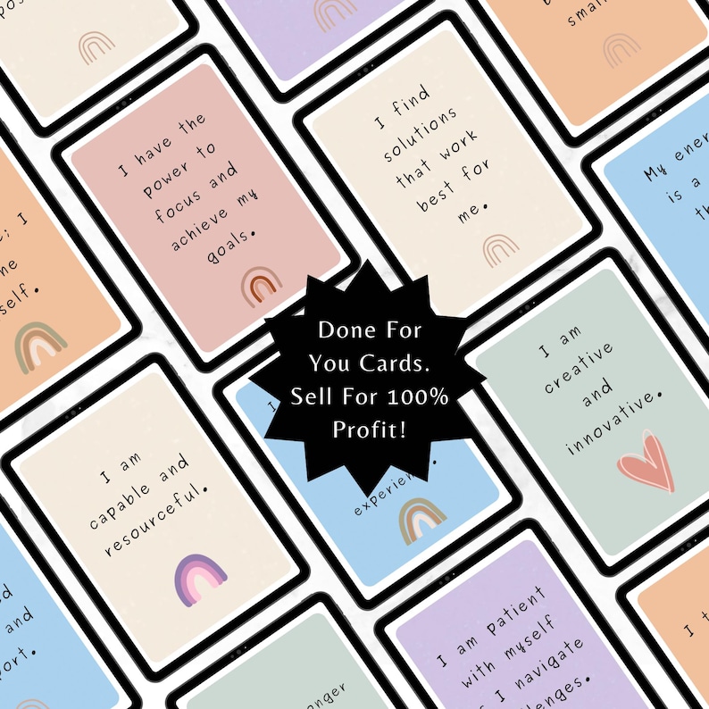 PLR Affirmation Cards Printable, Canva Templates for Business Owners ...