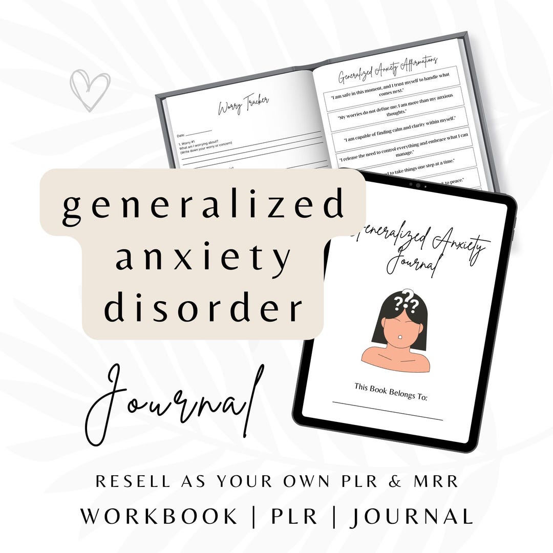 Healing Generalized Anxiety Journal, Editable Template, Mental Health ...