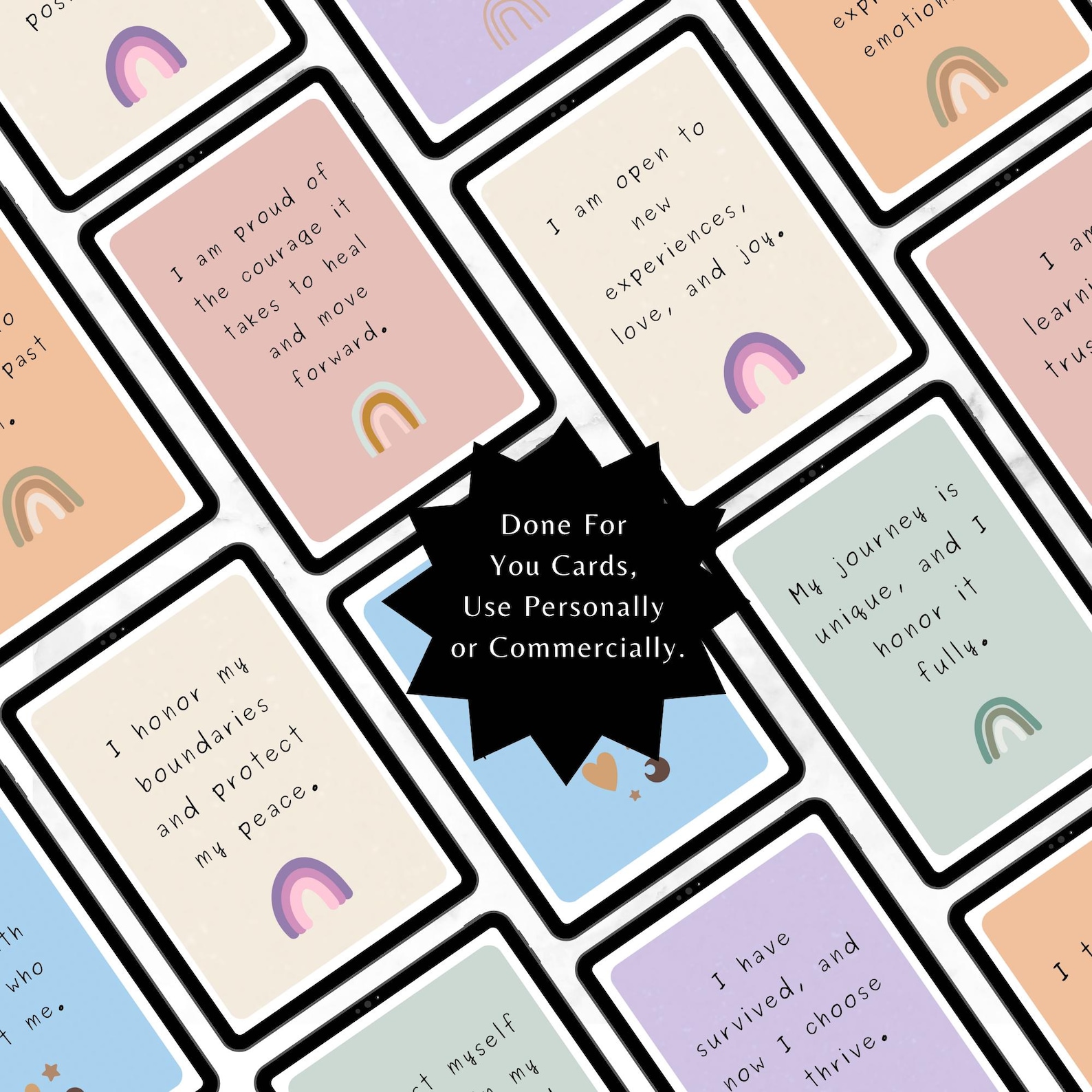 Healing From PTSD & Trauma Affirmation Cards, Self Love, Self Esteem ...