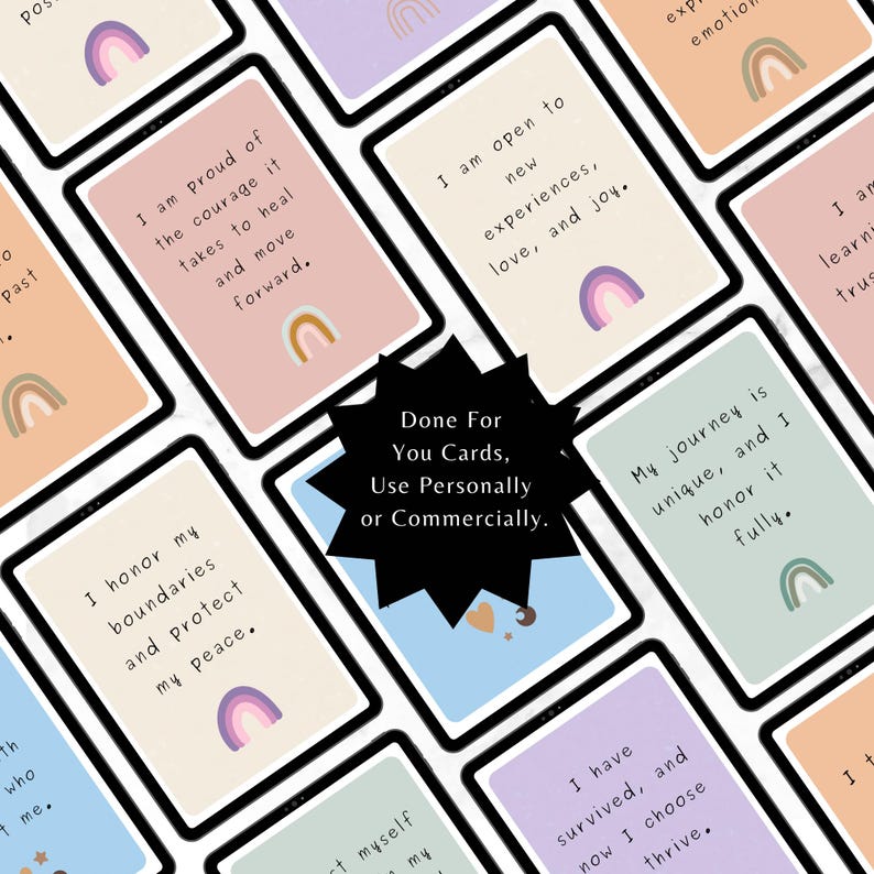 Healing From PTSD & Trauma Affirmation Cards, Self Love, Self Esteem ...
