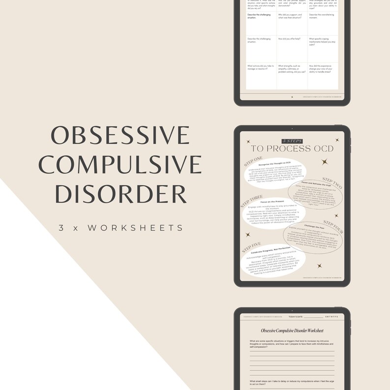OCD Healing Worksheets, PLR Re-sell License, Mindfulness PLR, Self ...