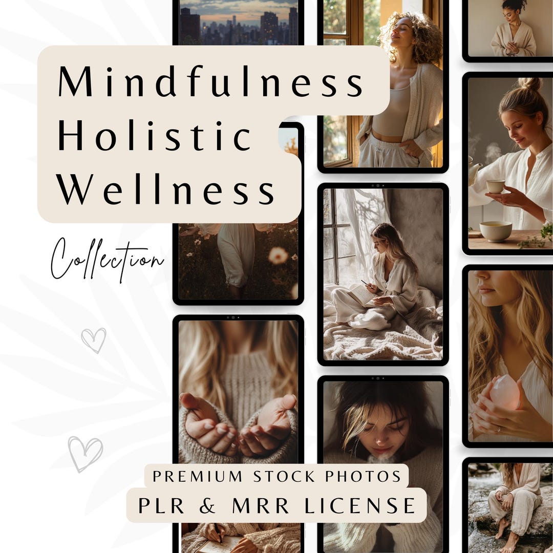 150 Mindfulness Stock Photos Holistic Wellness PLR Images Meditation ...