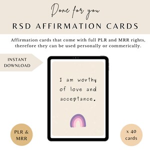 Rejection Sensitivity Dysphoria (RSD) Affirmation Cards, RSD PLR Re ...