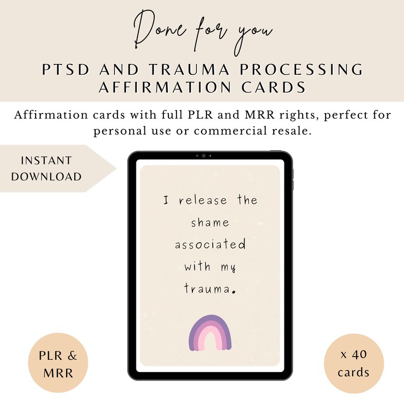 Healing From PTSD & Trauma Affirmation Cards, Self Love, Self Esteem ...