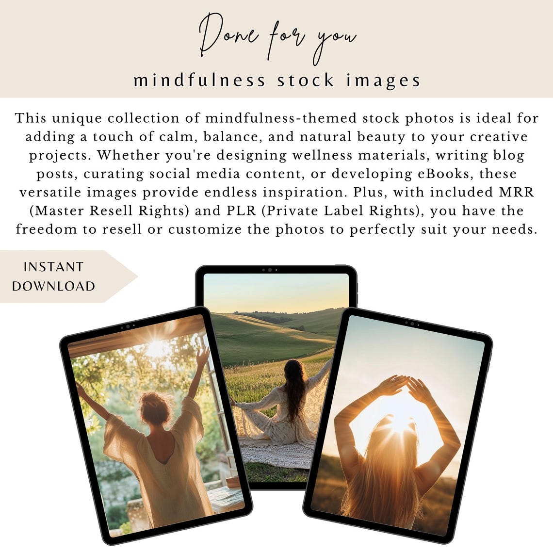 150 Mindfulness Stock Photos Holistic Wellness PLR Images Meditation ...