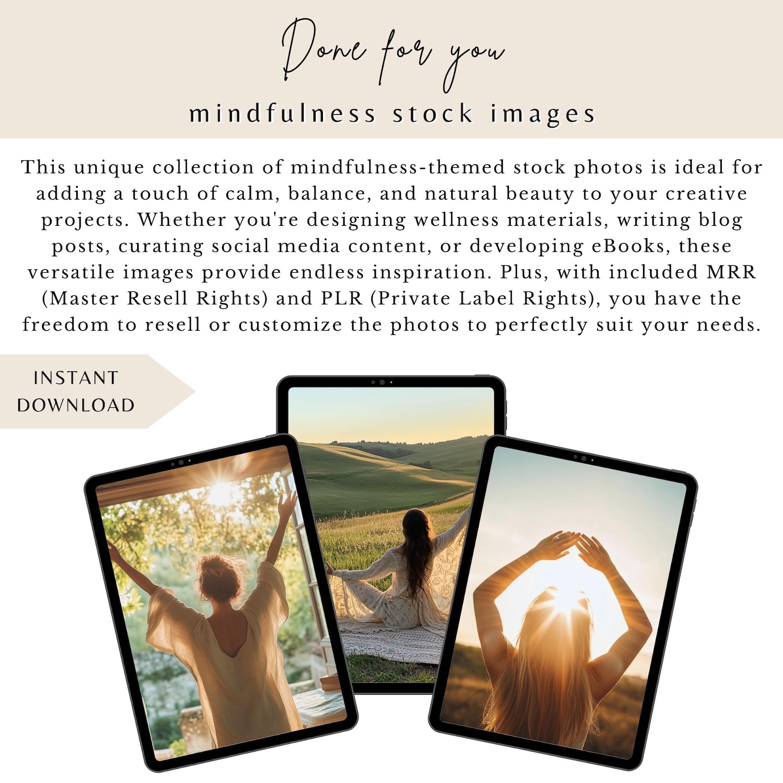 150 Mindfulness Stock Photos Holistic Wellness PLR Images Meditation ...