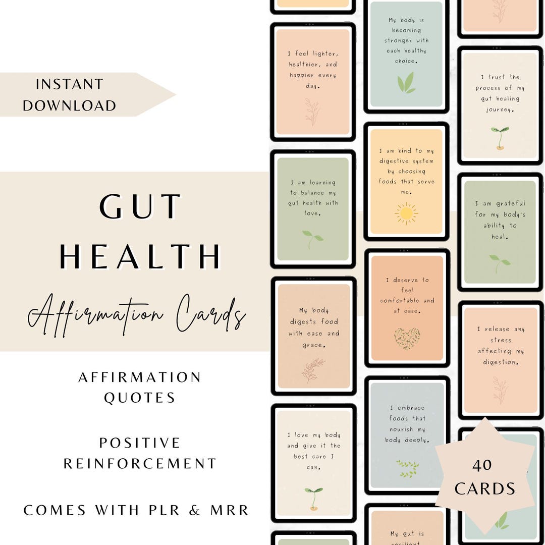 Gut Health Affirmation Cards, Health Coaching, Digestive Health, Self ...