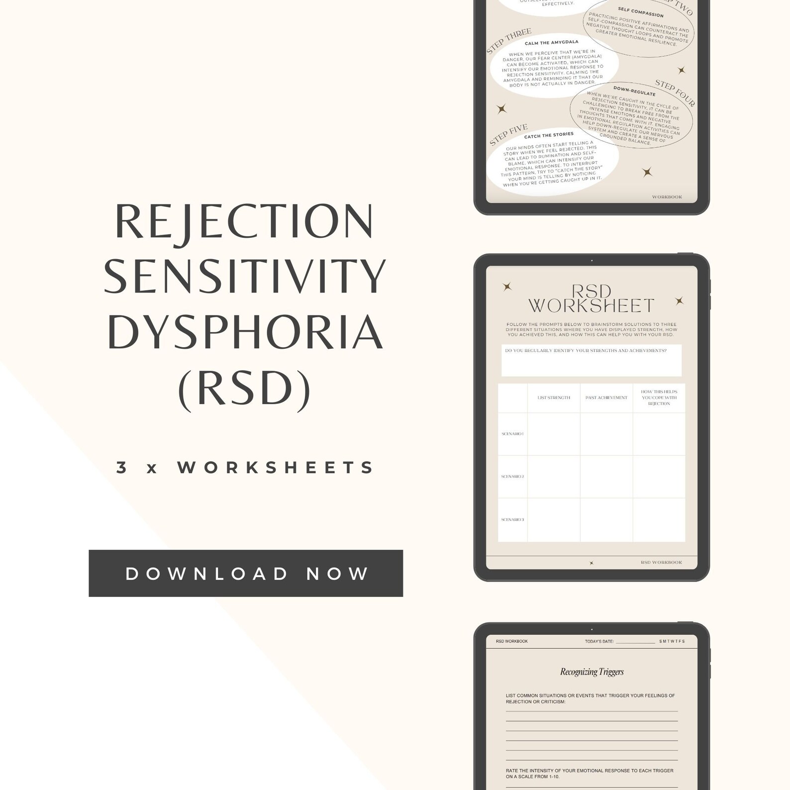 Processing RSD (rejection Sensitivity Dysphoria) Worksheets, Full PLR ...