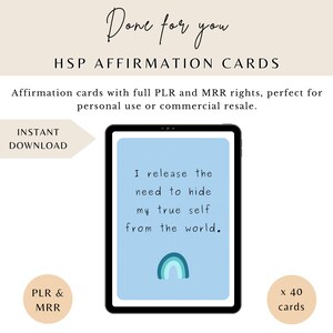 Highly Sensitive Person (HSP) Affirmation Cards, PLR Re-sell Rights ...
