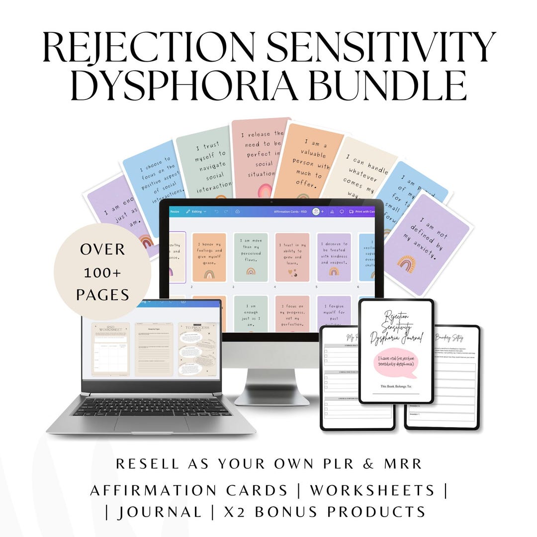 Rejection Sensitivity Dysphoria (RSD) Bundle, Canva Templates, Resell ...