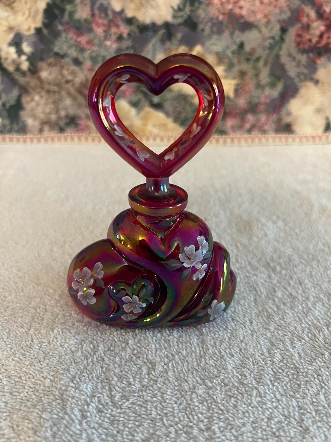 Fenton Art Glass Hand Painted and Signed Beautiful Fenton Perfume ...