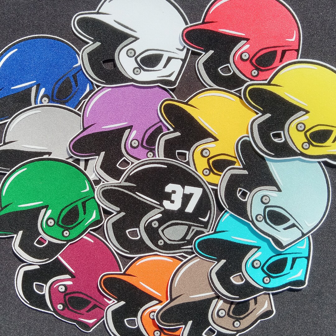 Personalized Batting Helmet Vinyl Patch / Flock Vinyl Patch / Heat ...